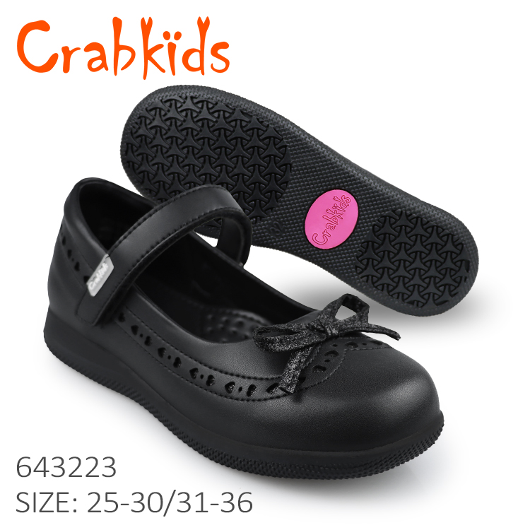 643223 School Shoes Black For Girls – Crabkids